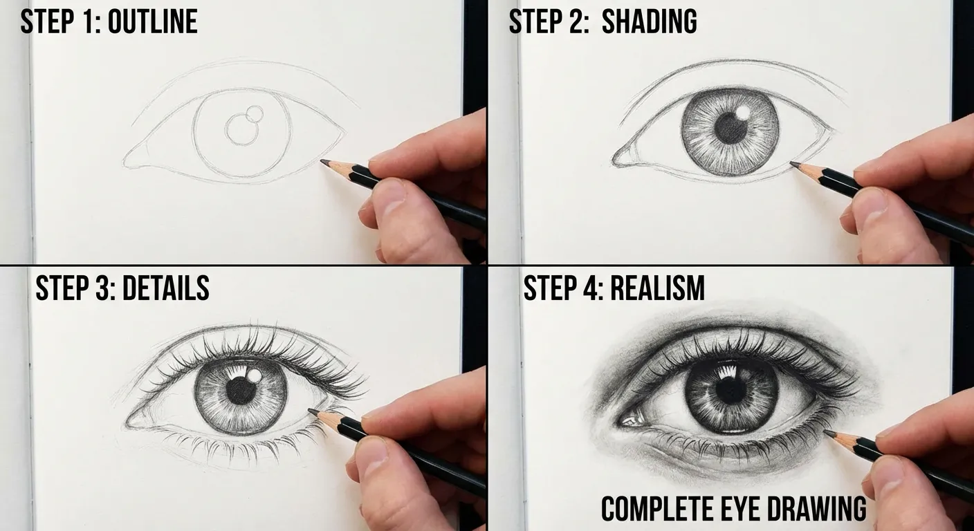 How to Draw Eyes Step by Step – Complete Eye Drawing Tutorial - Boring ...